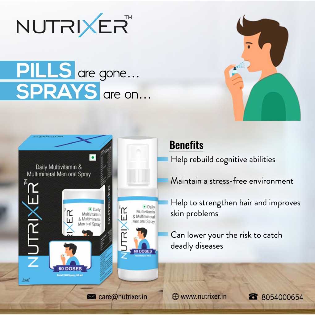 Buy Multivitamin and Multimineral Men Oral Spray | Nutrixer